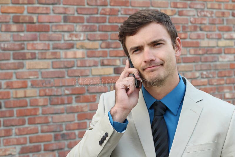 Businessman Receiving a Suspicious Phone Call Stock Photo - Image of ...