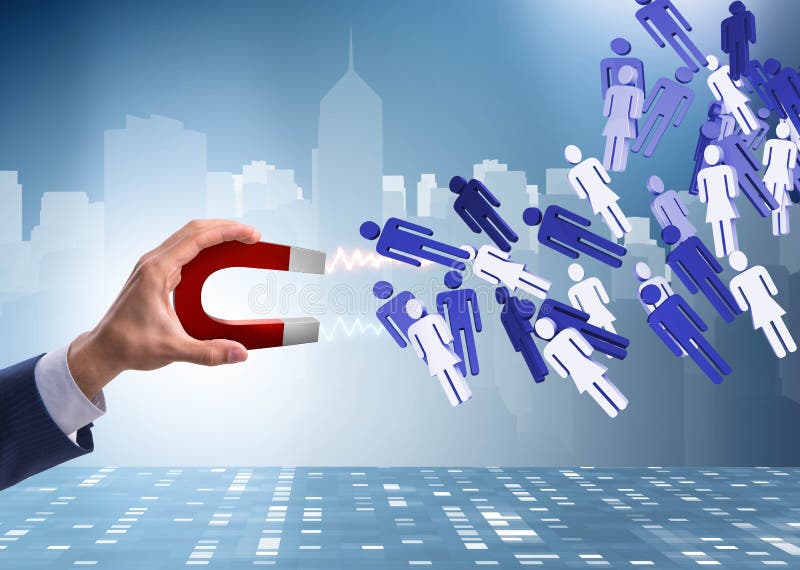 Businessman in Recruitment Concept with Horseshoe Magnet Stock Photo ...