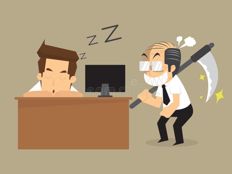 Businessman Recumbent Was Sleeping Boss Messenger of Death Stock Vector ...