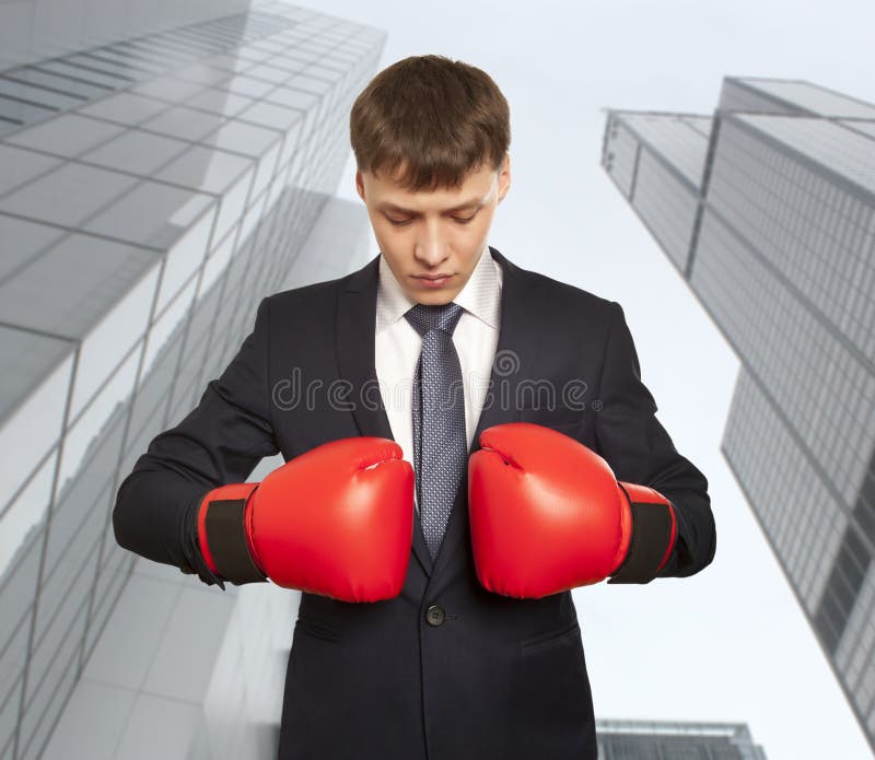 Businessman in Red Boxing Gloves Stock Image - Image of fist, player ...