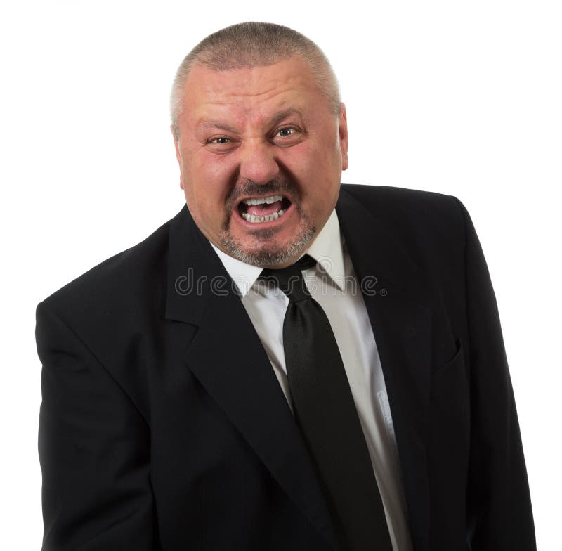 Businessman is Red Faced and Very Angry Stock Photo - Image of isolated ...