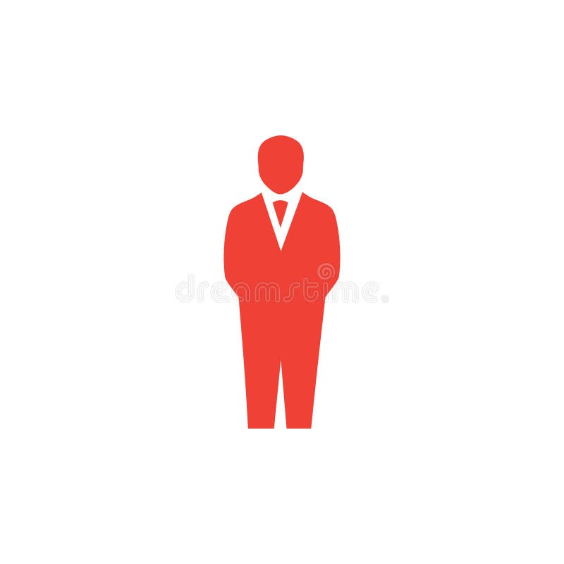Businessman Red Icon on White Background. Red Flat Style Vector ...