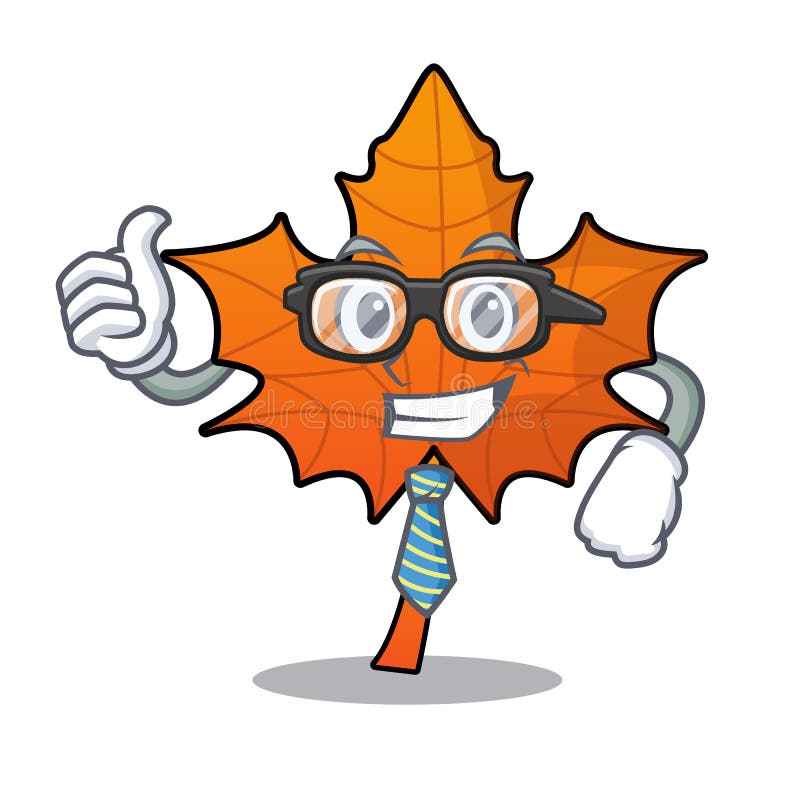 Businessman Red Maple Leaf Character Cartoon Stock Vector ...