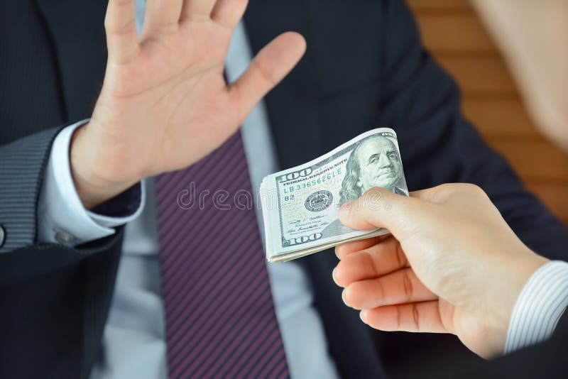 Businessman Refusing Money, Uncorrupted Concept Stock Photo - Image of ...