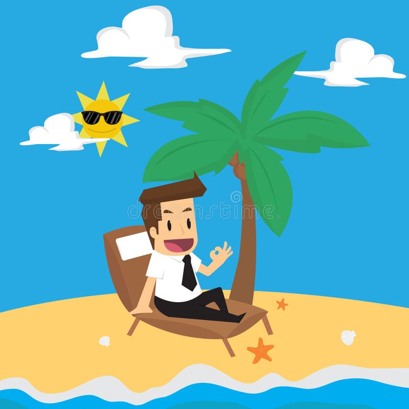 Businessman Relax in the Vacation Stock Vector - Illustration of ...