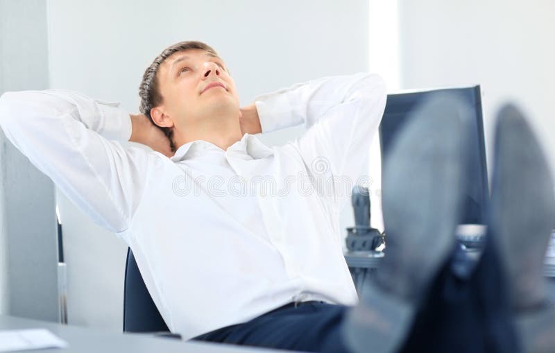 Businessman relaxing stock photo. Image of occupations, satisfied - 90346