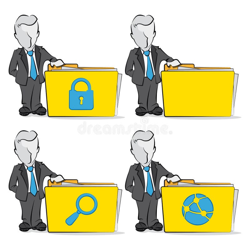 Businessman and repository stock vector. Illustration of computing ...