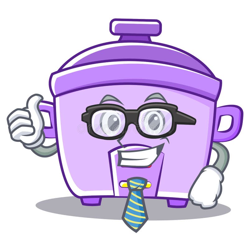 Businessman Rice Cooker Character Cartoon Stock Vector - Illustration ...