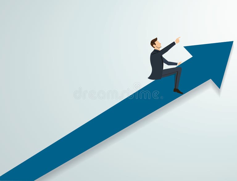 Businessman Riding on Arrow Icon Vector Background Stock Vector ...