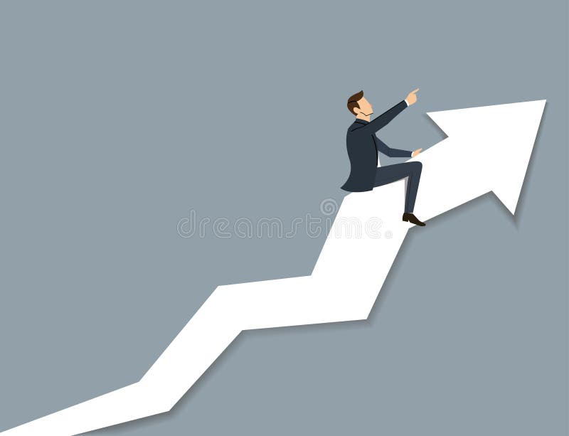Businessman Riding on Arrow Icon Vector Background Stock Vector ...