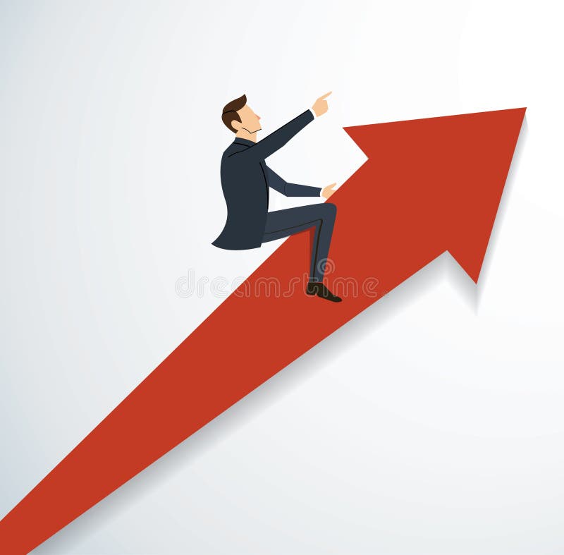 Businessman Riding on Arrow Icon Vector Background Stock Vector ...
