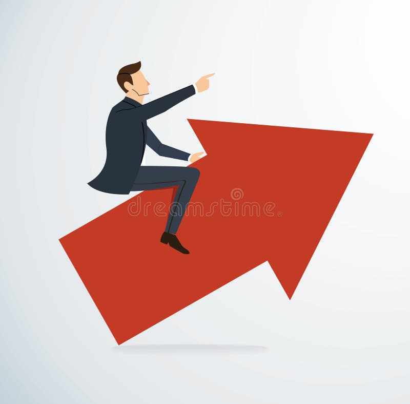 Businessman Riding on Arrow Icon Vector Background Stock Vector ...