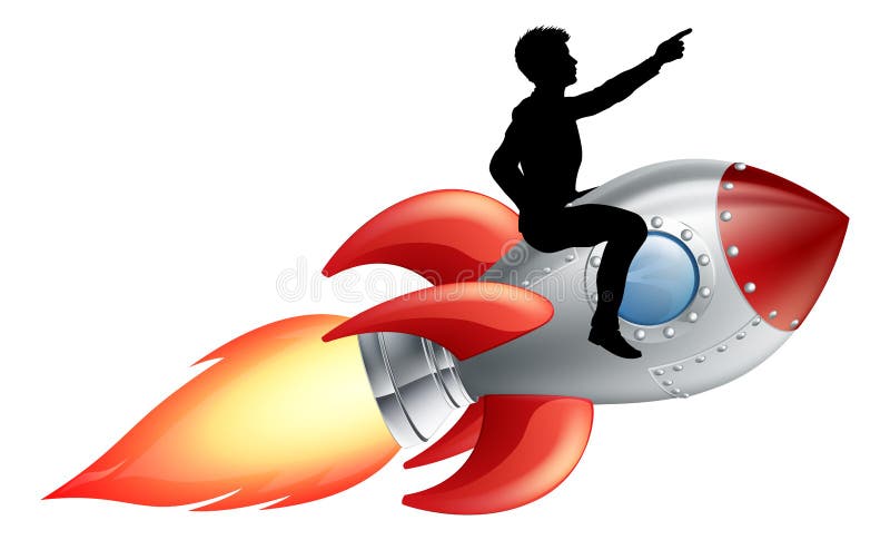 Stickman Rocket Fired Startup Teamwork Stock Vector - Illustration of ...