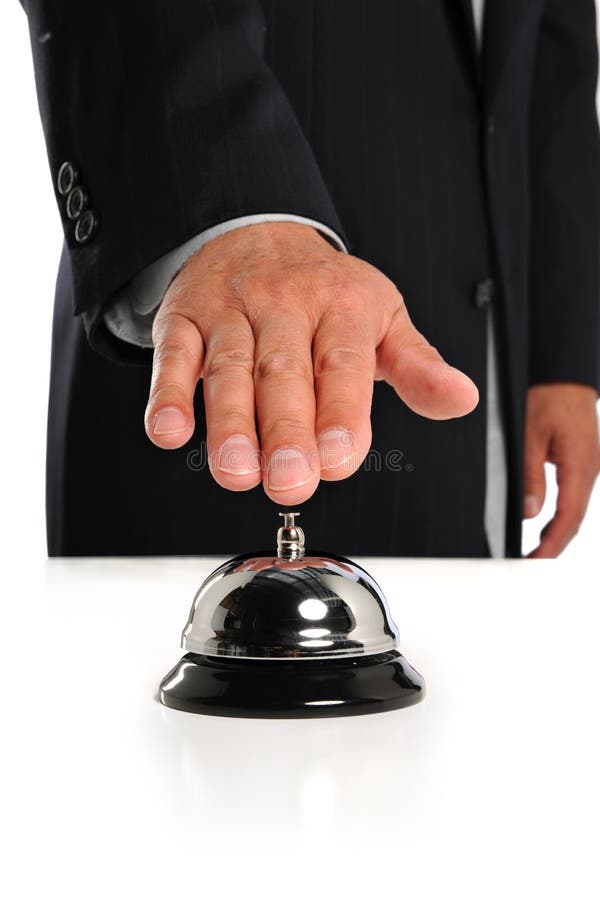 Businessman Ringing Bell stock image. Image of male, person - 21019603