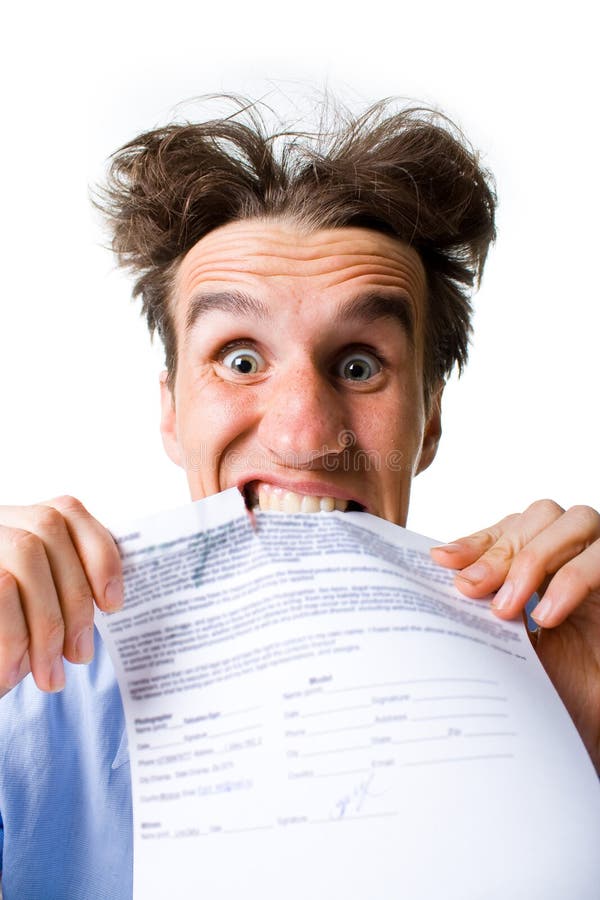 Businessman Ripping the Contract Stock Image - Image of color ...