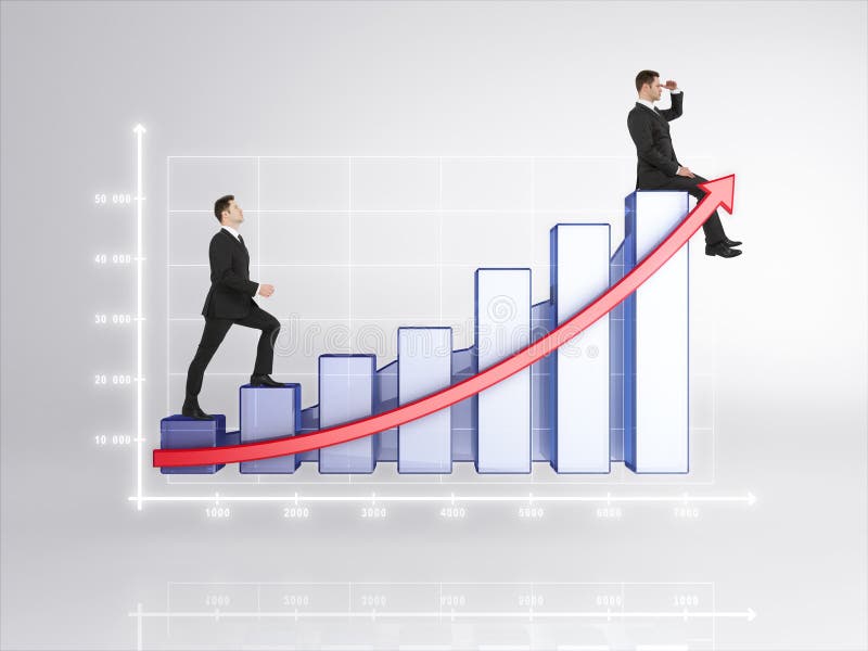 Businessman rising up stock illustration. Illustration of achievement ...