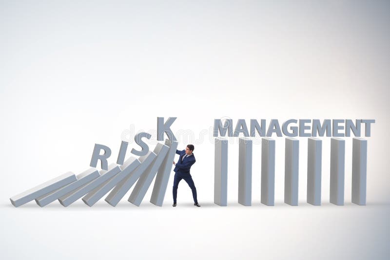 Risk Management Concept with Businessman on Cubes Stock Image - Image ...