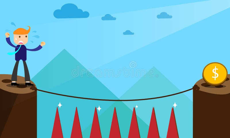 Businessman Risk To Get Money. Stock Illustration - Illustration of ...