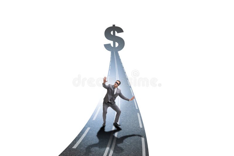 Businessman on the Road To Wealth Stock Photo - Image of path, banking ...