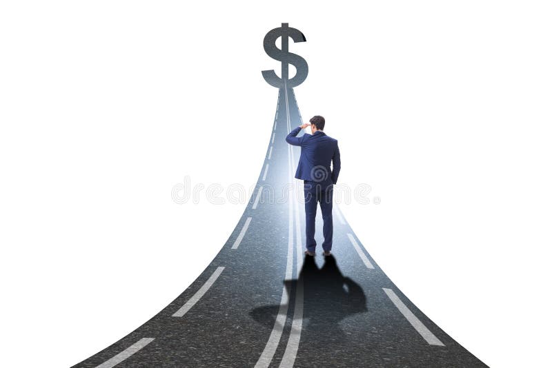 Businessman on the Road To Wealth Stock Photo - Image of path, banking ...