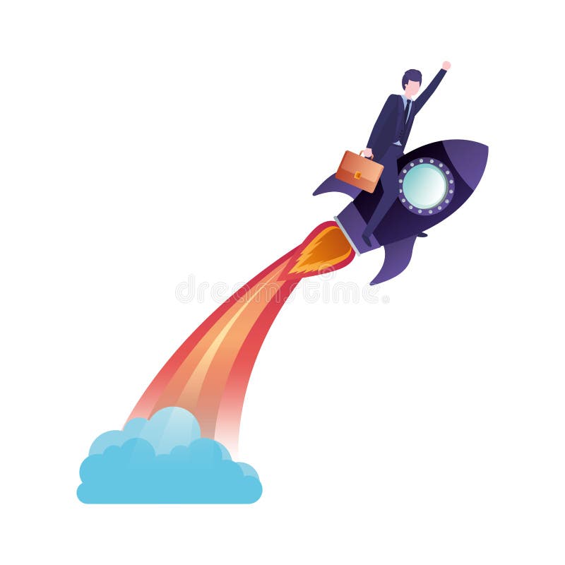 Businessman with Rocket Avatar Character Stock Vector - Illustration of ...