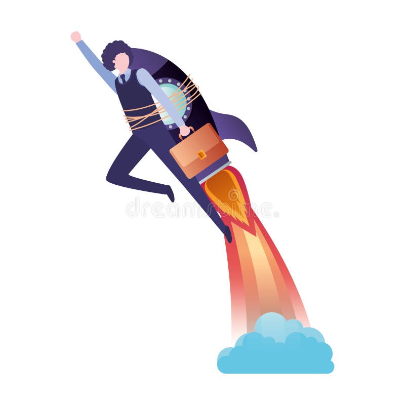 Businessman with Rocket Avatar Character Stock Vector - Illustration of ...