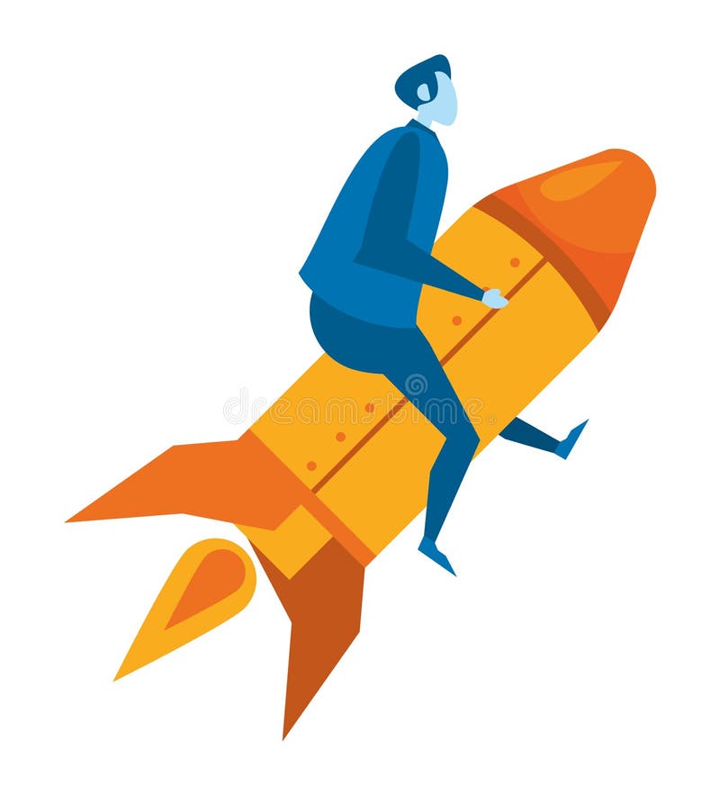 Businessman in Rocket Launcher Stock Vector - Illustration of active ...