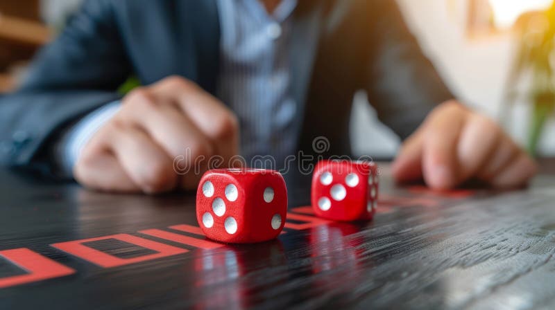 Businessman Rolling Dice To Mitigate Risks in Business Strategy and ...