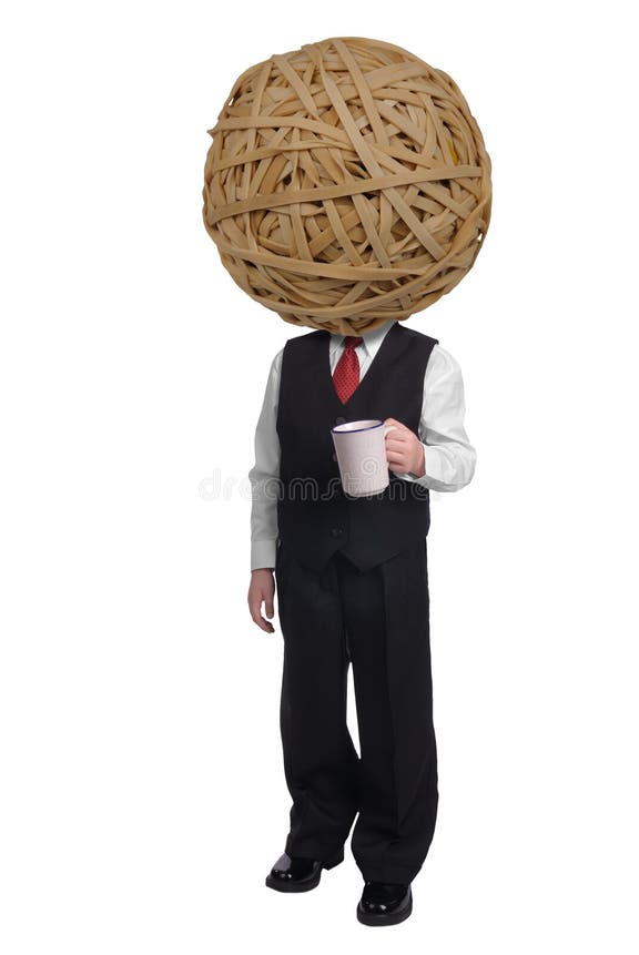 Businessman Rubberband Head Stock Photo - Image of supplies, round ...
