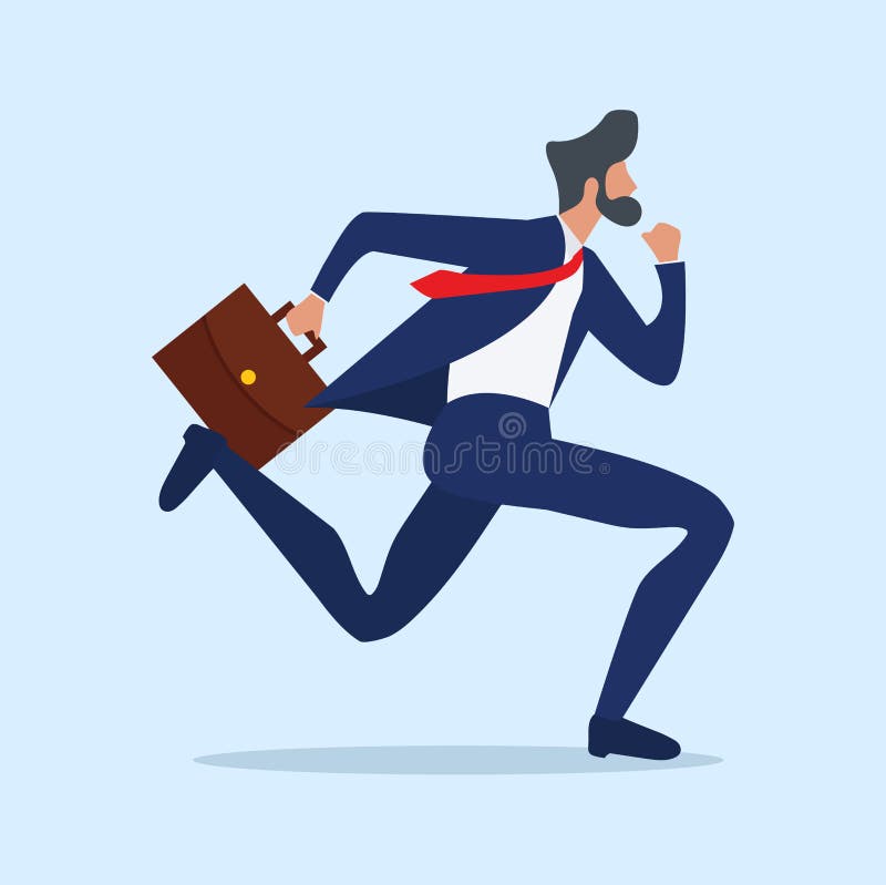 Businessman Run Attractive in a Hurry Stock Vector - Illustration of ...