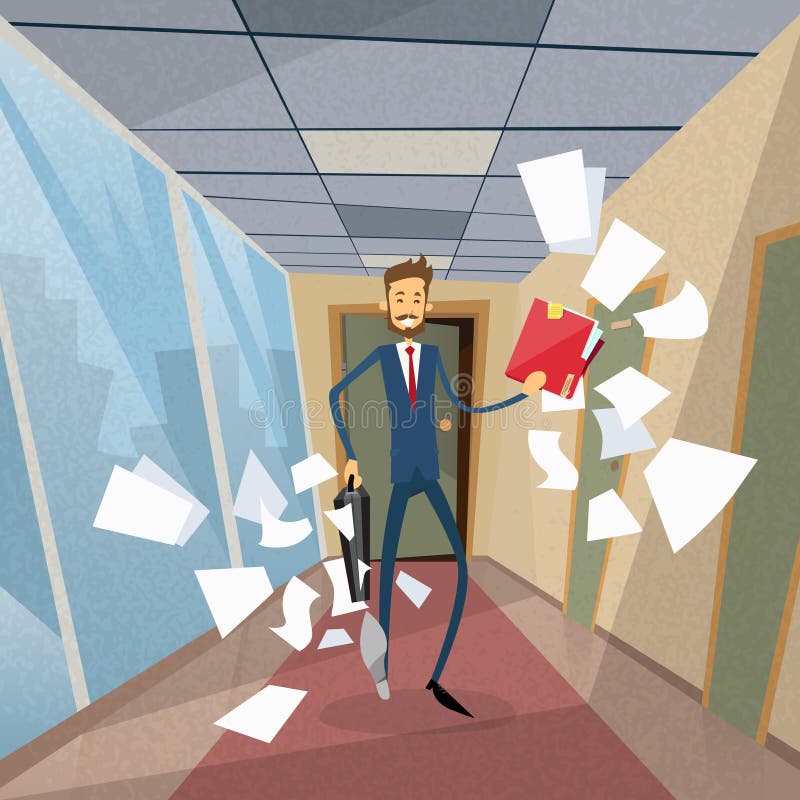 Businessman Run Office Document Papers Stock Illustrations – 43 ...