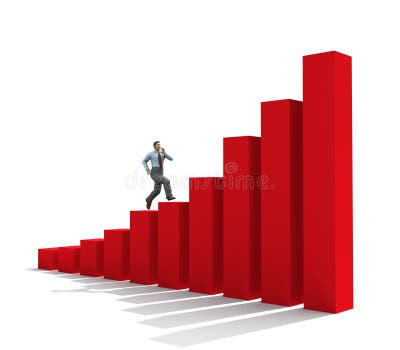 Businessman Run Up on Graph Stock Illustration - Illustration of money ...