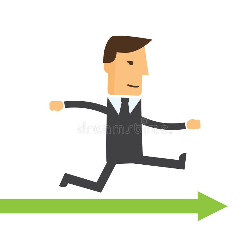 Businessman Running Arrow. Vector Illustration Stock Illustration ...