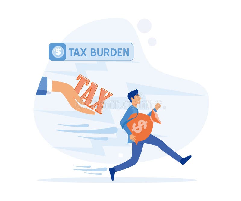 Businessman Running Away from Tax for Tax Concept, Tax Burden, Stock ...