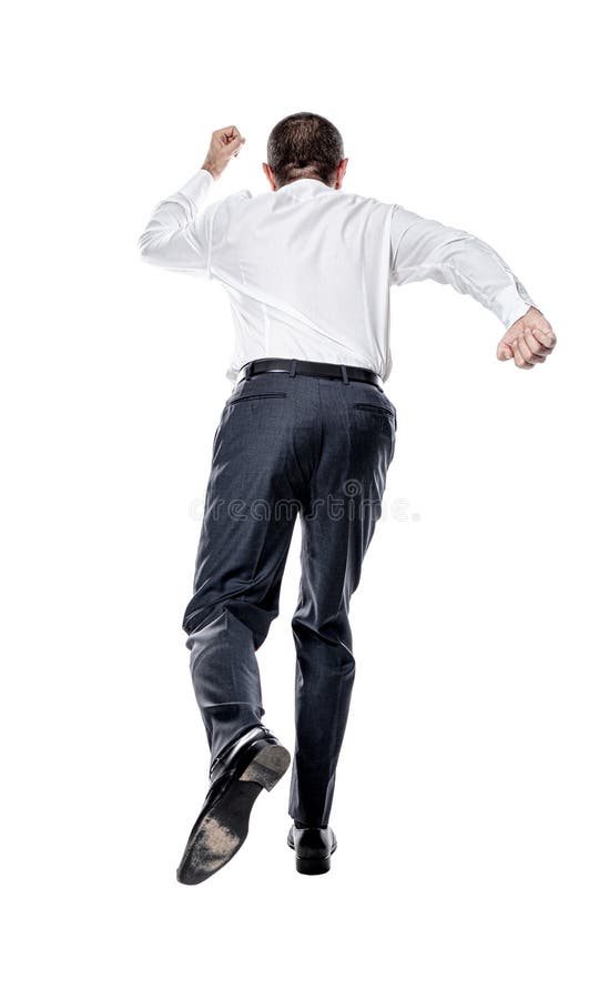 Businessman Running from Behind Stock Photo - Image of rush, male ...