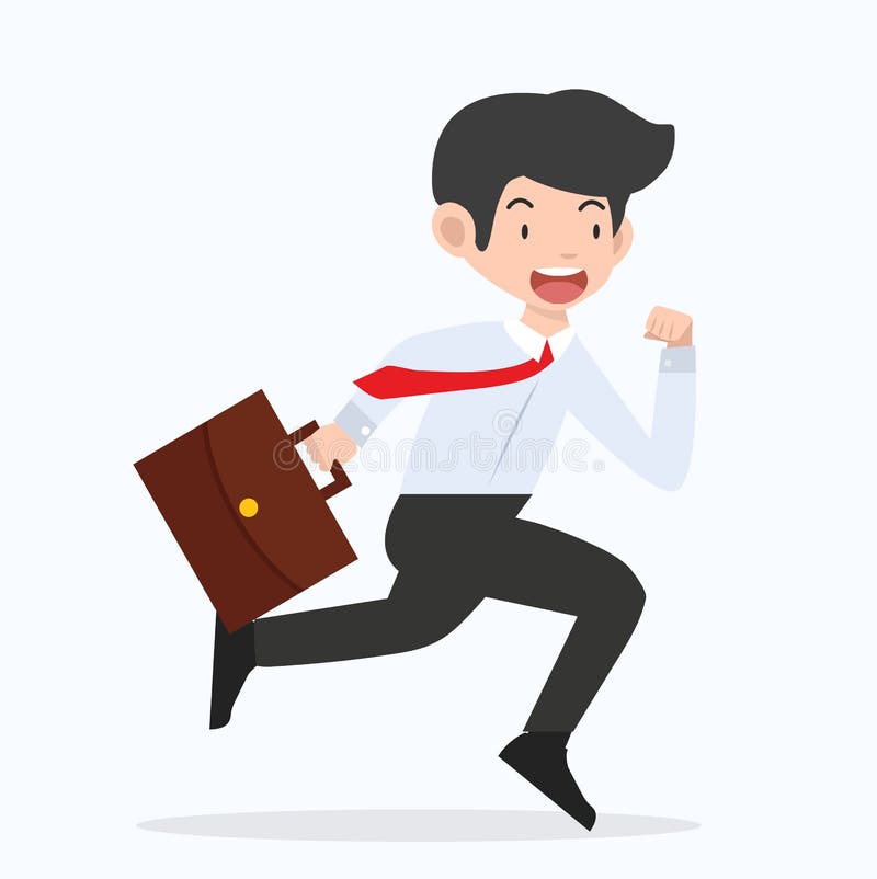 Businessman Running with a Briefcase Cartoon Stock Vector ... Businessman Running with a Briefcase Cartoon Stock Vector ...