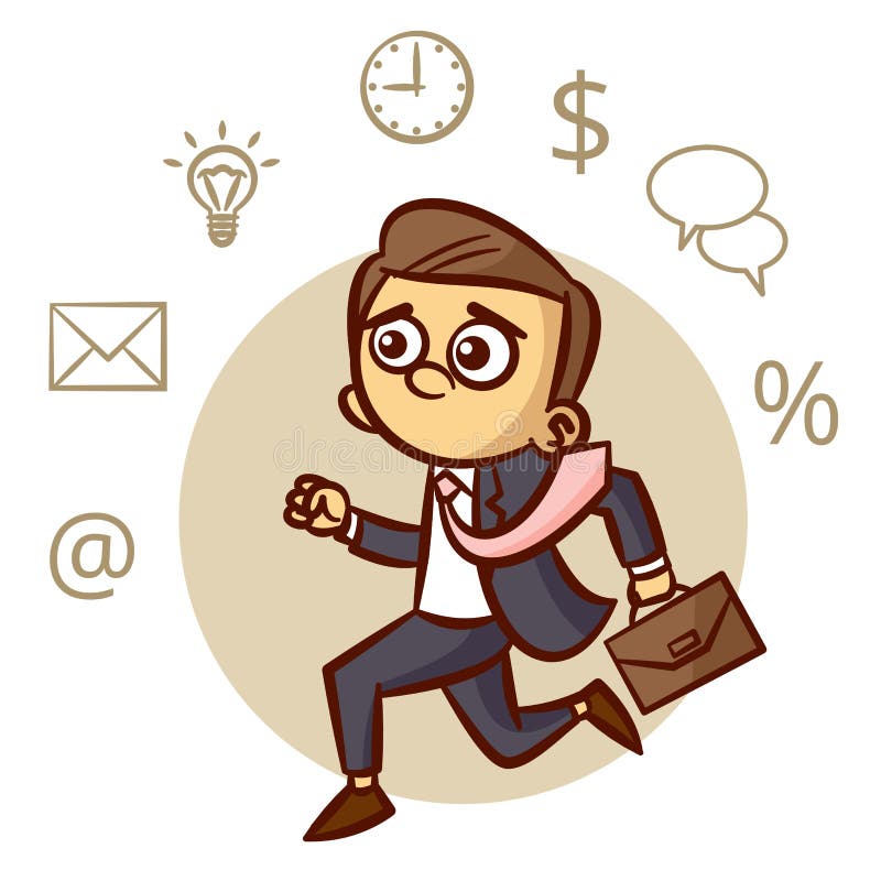 Businessman Running with Briefcase Stock Vector - Illustration of ...