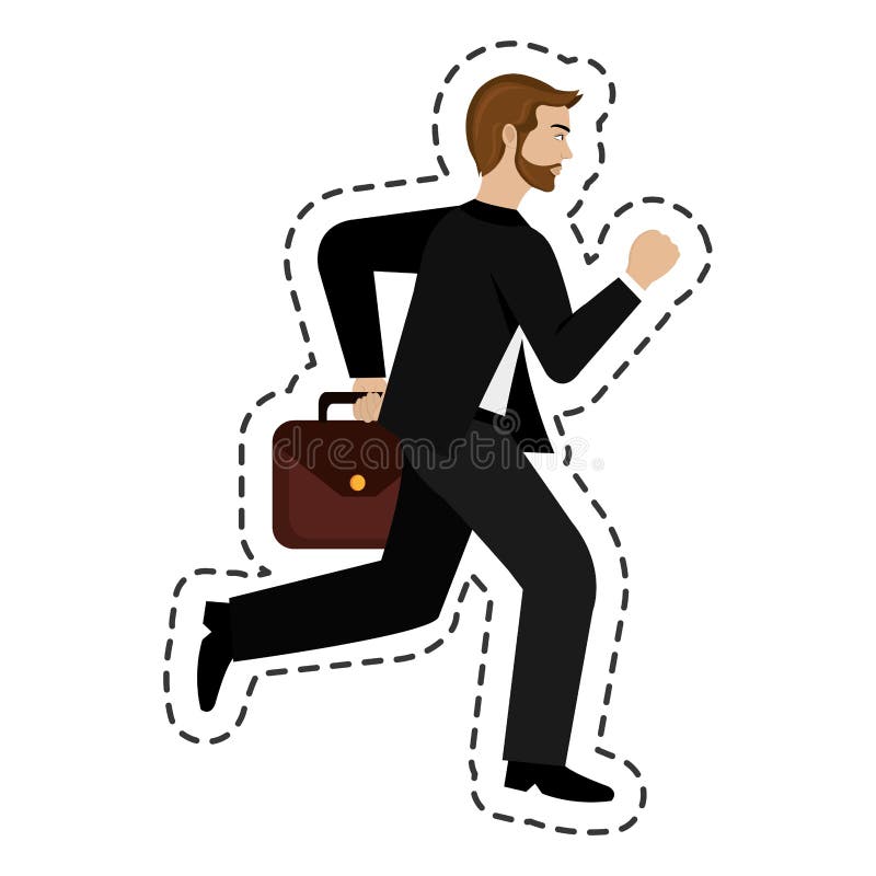 Businessman Running Character Icon Stock Vector - Illustration of ...