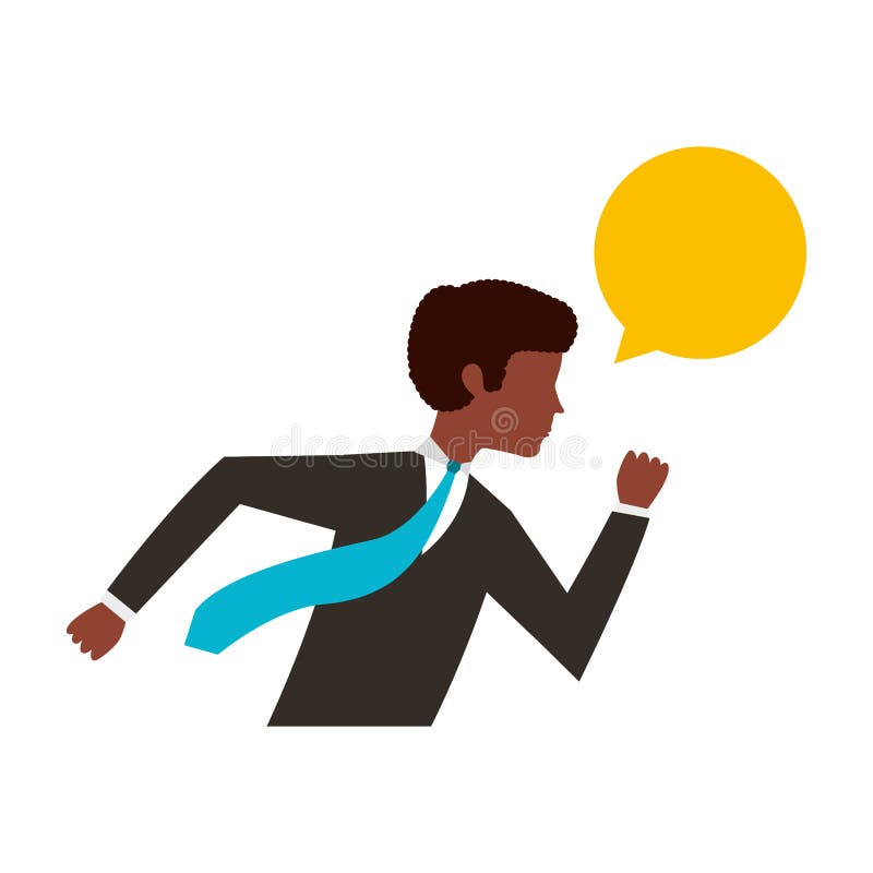 Businessman Running Character Isolated Icon Stock Vector - Illustration ...
