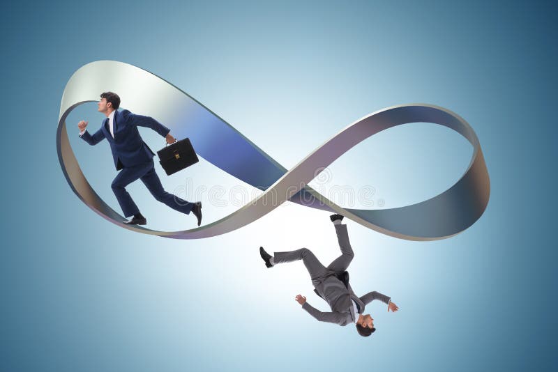 Businessman Running on the Endless Loop Stock Photo - Image of ...