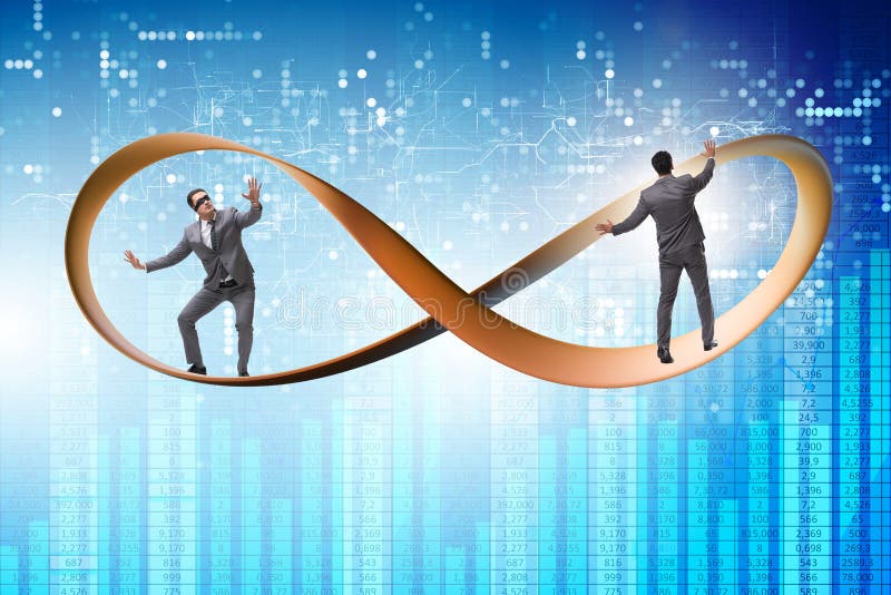 Businessman Running on the Endless Loop Stock Image - Image of loop ...