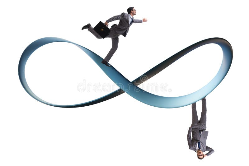 Businessman Running on the Endless Loop Stock Illustration ...