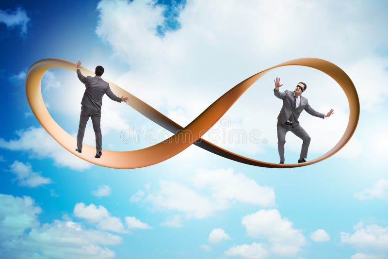 Businessman Running on the Endless Loop Stock Image - Image of loop ...