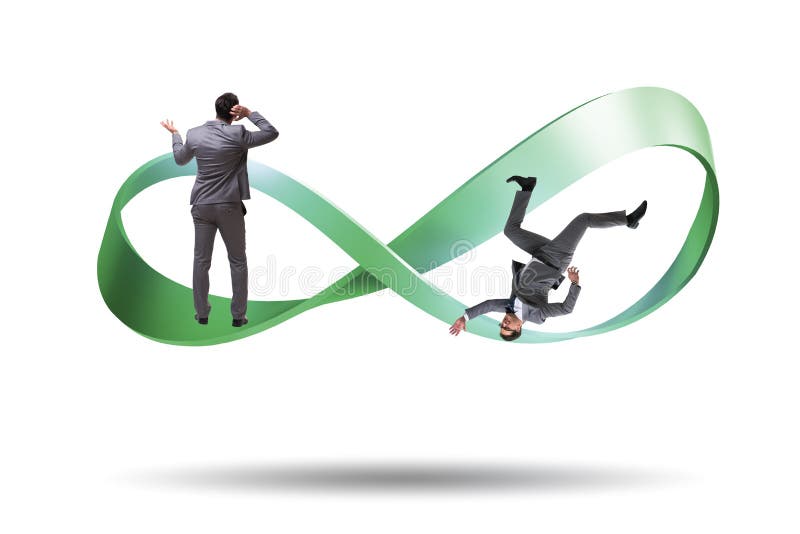 Businessman Running on the Endless Loop Stock Image - Image of circle ...