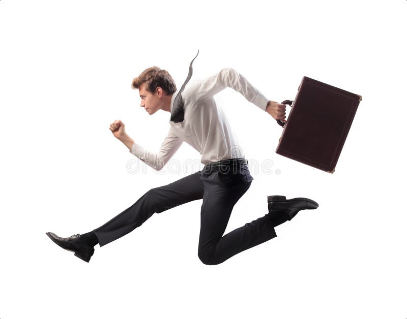 Businessman Running Jump stock image. Image of active - 26161377