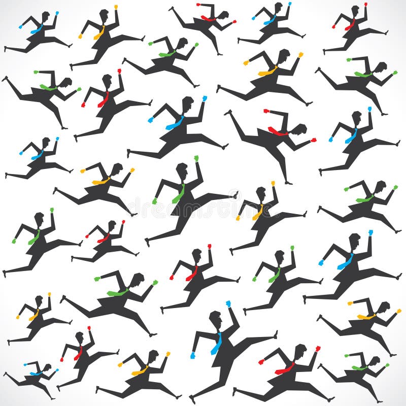 Seamless Background of Crowd People Silhouettes with Shadows. Stock ...