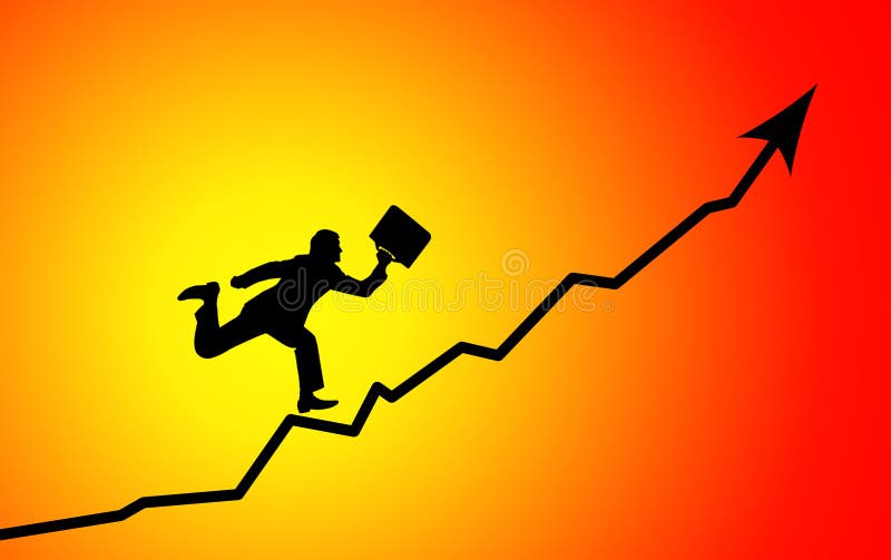 Stick Man Stick Figure Successful Running Charts Stock Vector ...