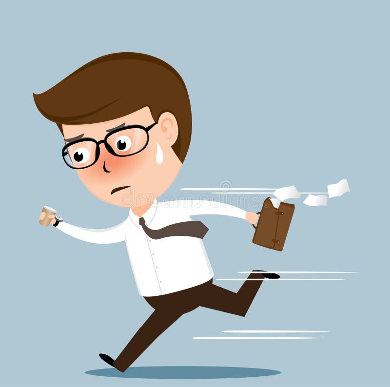 Businessman Running To Work Stock Vector - Illustration of person ...