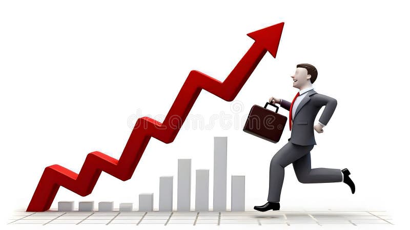 Businessman Running Towards Success with a Briefcase Stock Image ...