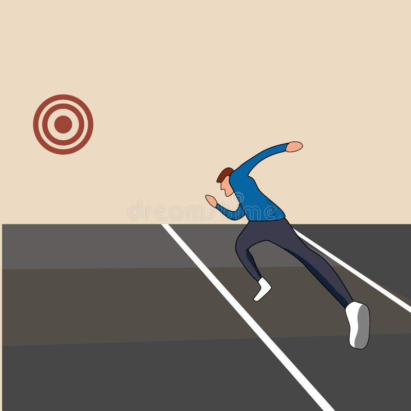 Businessman Running Towards the Target. Concept Business Vector ...